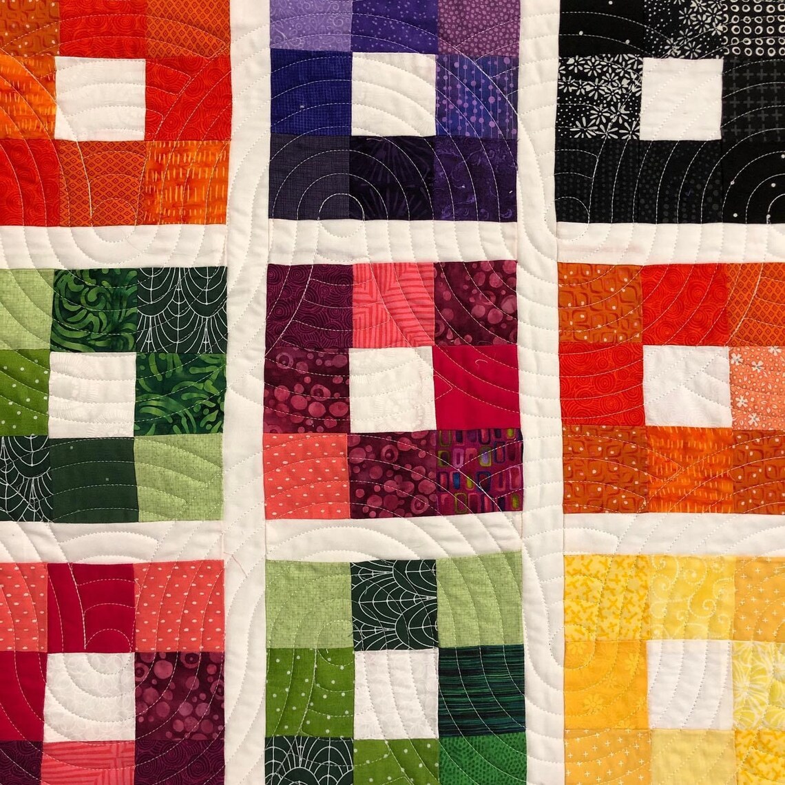Multi Color Squares Quilt - Etsy