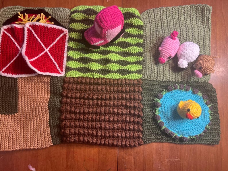 Farm Mat - W/animals and Tractor Handmade Crocheted - Etsy