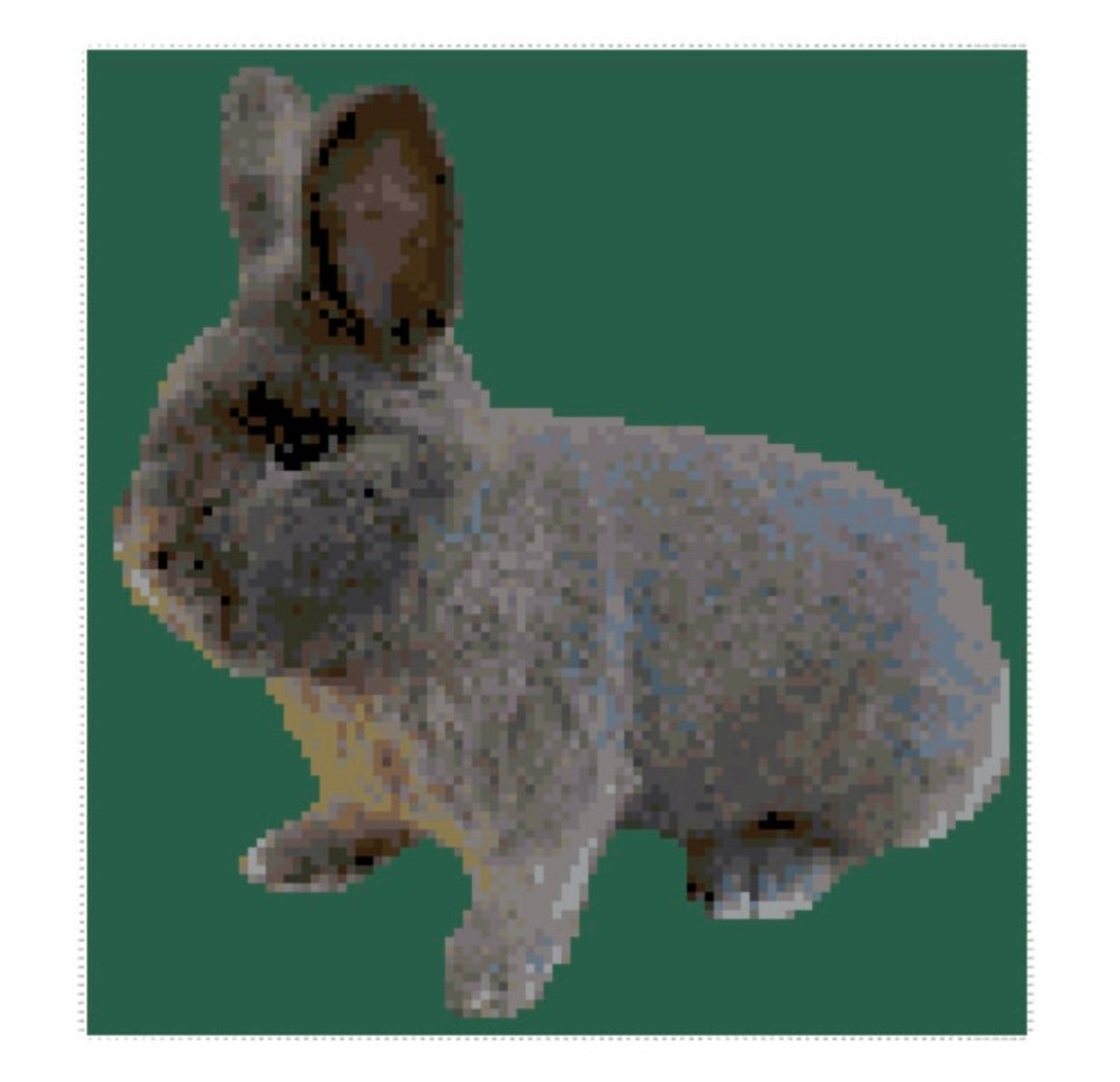 Blue Holicer Rabbit Cross Stitch Graph - Etsy