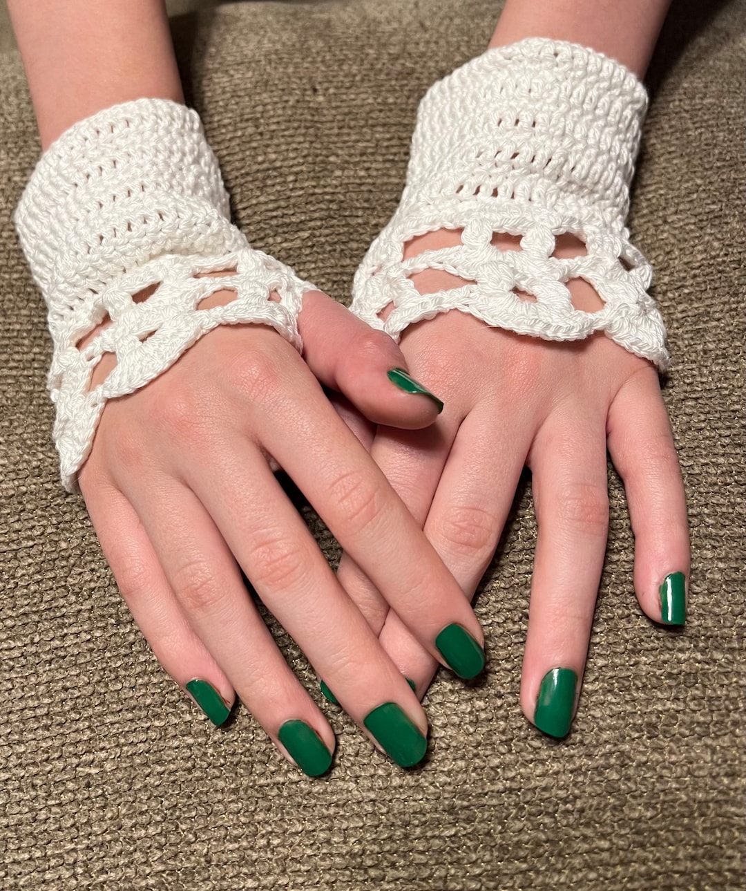 Wednesday Addams Look-a-like Wrist Cuffs/gloves Handmade Crocheted - Etsy