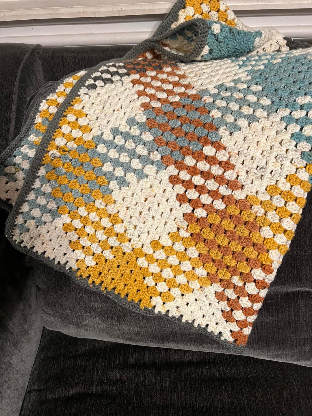 Planned Pooling (plaid) Blanket Handmade Crocheted - Etsy