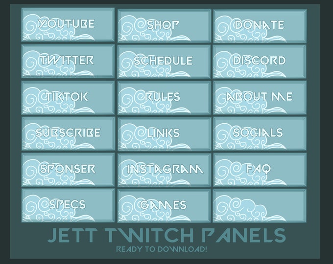 Jett Valorant Twitch Panels Cute Cool Stream Panels - Etsy