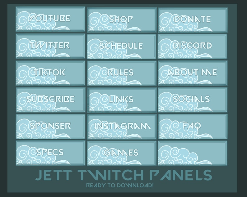 Jett Valorant Twitch Panels || Cute Cool Stream Panels - Etsy