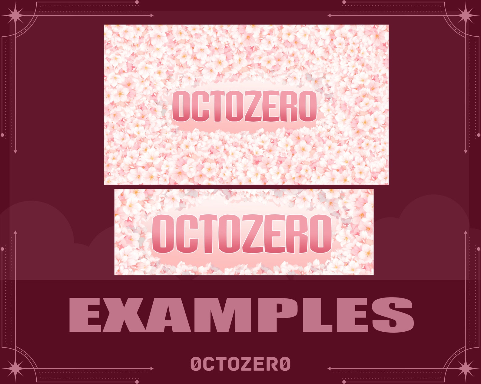 Cute Pastel Custom Sakura Social Media Banners for Youtube and Twitter ...