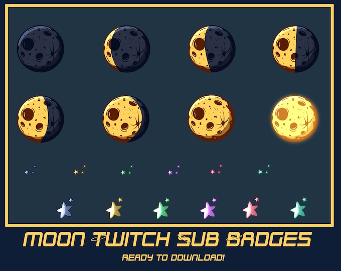 Purple Moon Channel Point Icon | Cute Twitch Reward | Lunar-themed ...