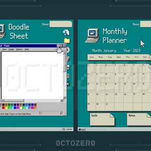 Windows 98 Aesthetic Retro Digital Calendar Planner Organizer - Etsy