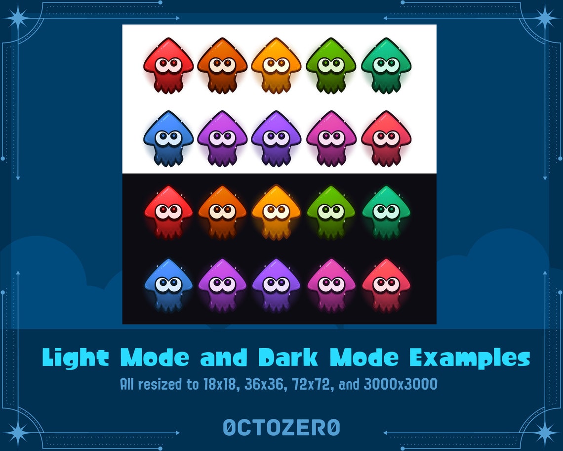 Cute Splatoon Inkling Icon Twitch Sub Badge Emote Channel Points Bits ...