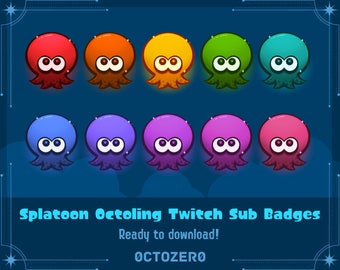Cute Splatoon Inkling Icon Twitch Sub Badge Emote Channel - Etsy