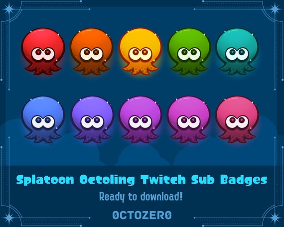 Cute Splatoon Octoling Icon Twitch Sub Badge Emote Channel - Etsy