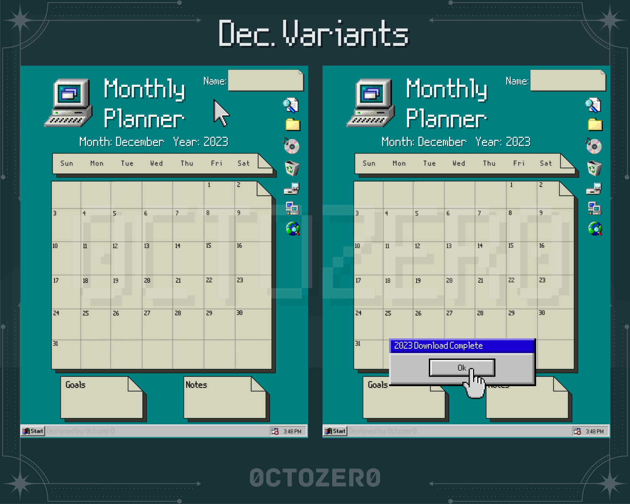 Windows 98 Aesthetic Retro Digital Calendar Planner Organizer - Etsy