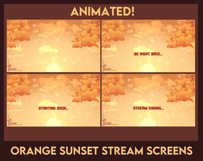 Stream Overlays Animated Neon Yellow Orange Twitch Pack, Clean ...