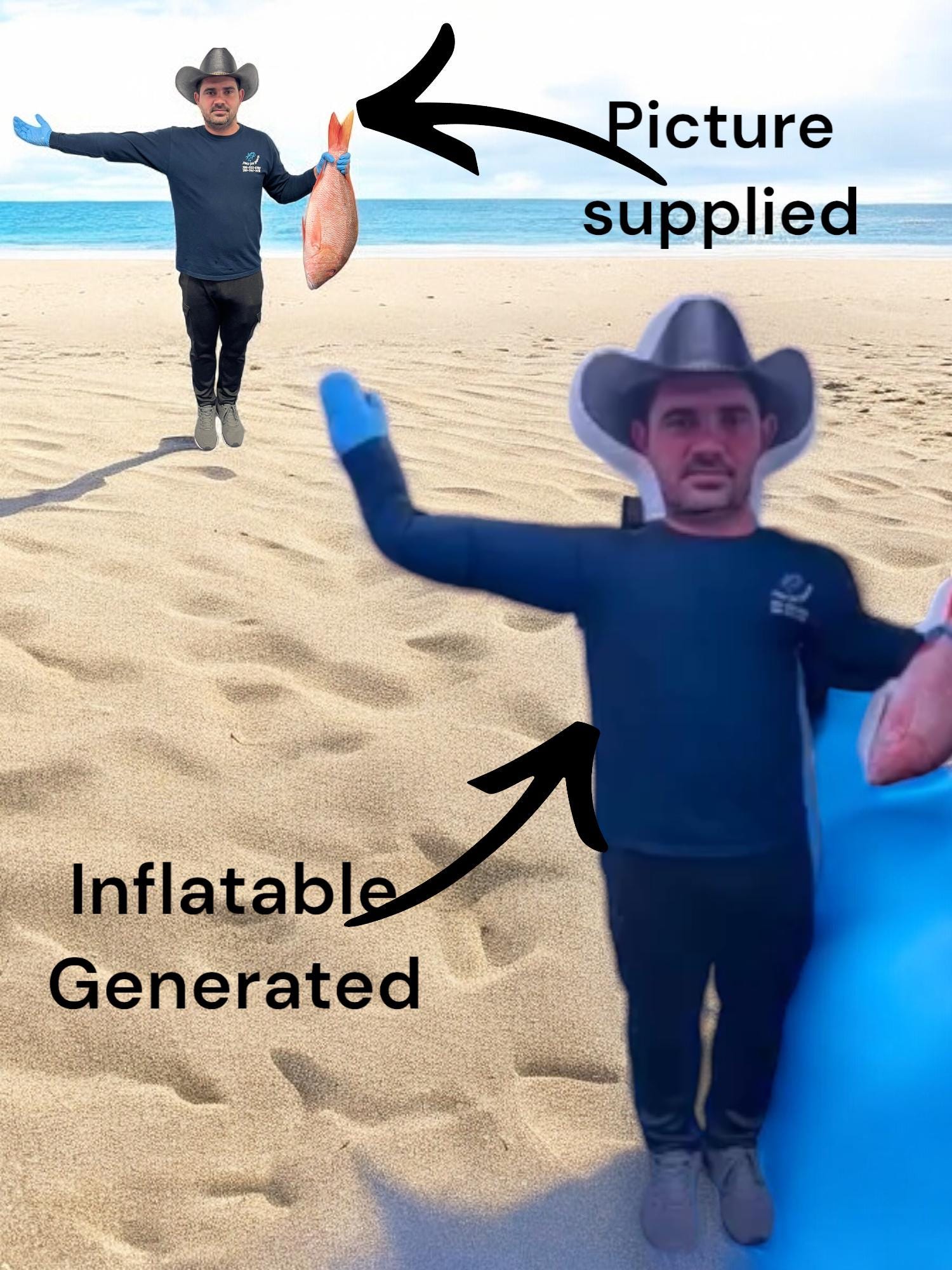 Custom Giant Inflatable With Real Face: 10 Ft Waving Hand - Etsy