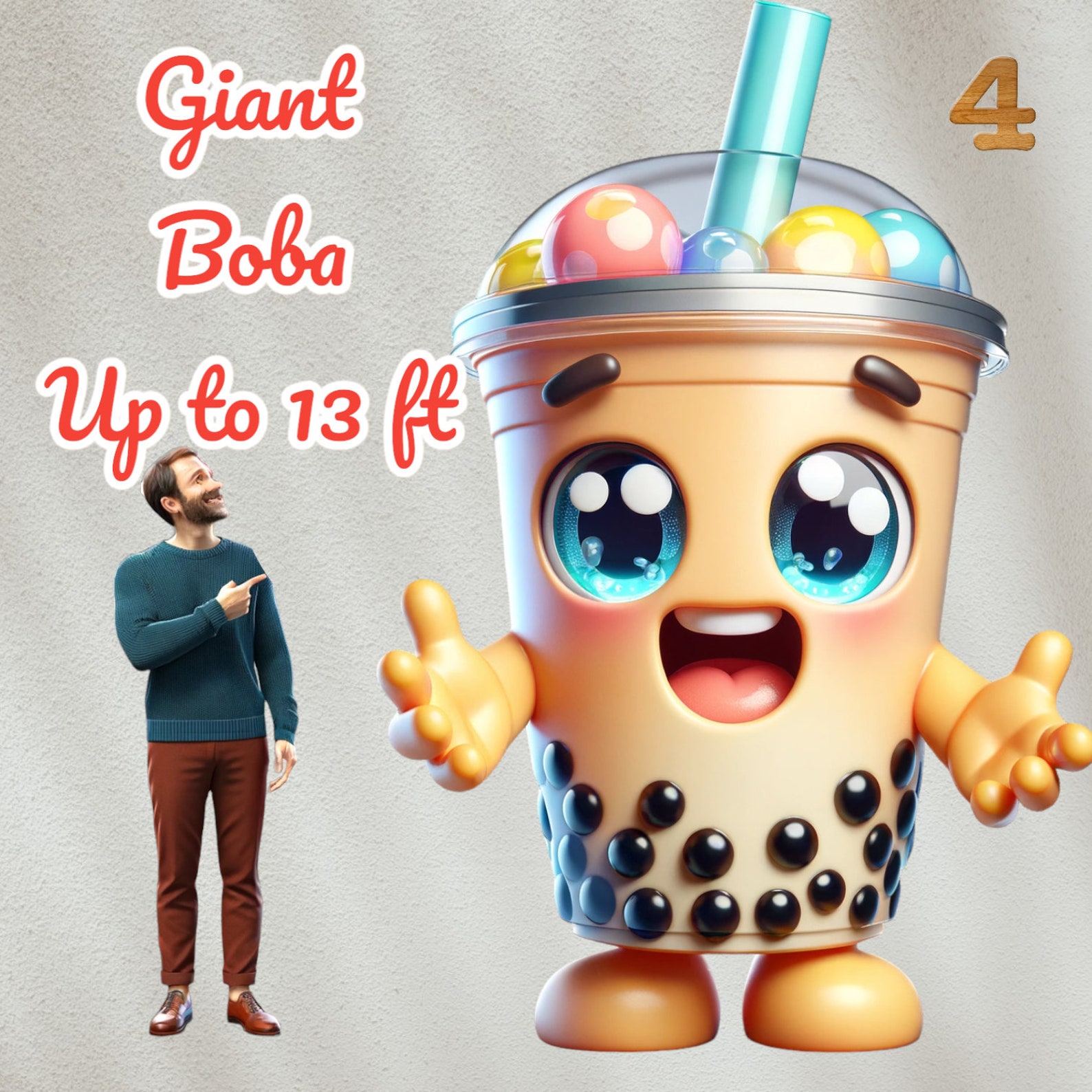 Custom Giant Inflatable Boba Tea Cup - Durable Outdoor Display, 8-13 Ft ...