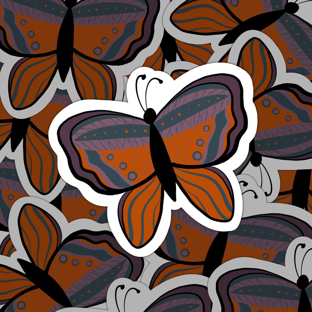Flutter-by Butterfly Sticker | 2.5" Waterproof Sticker | Local Art for ...
