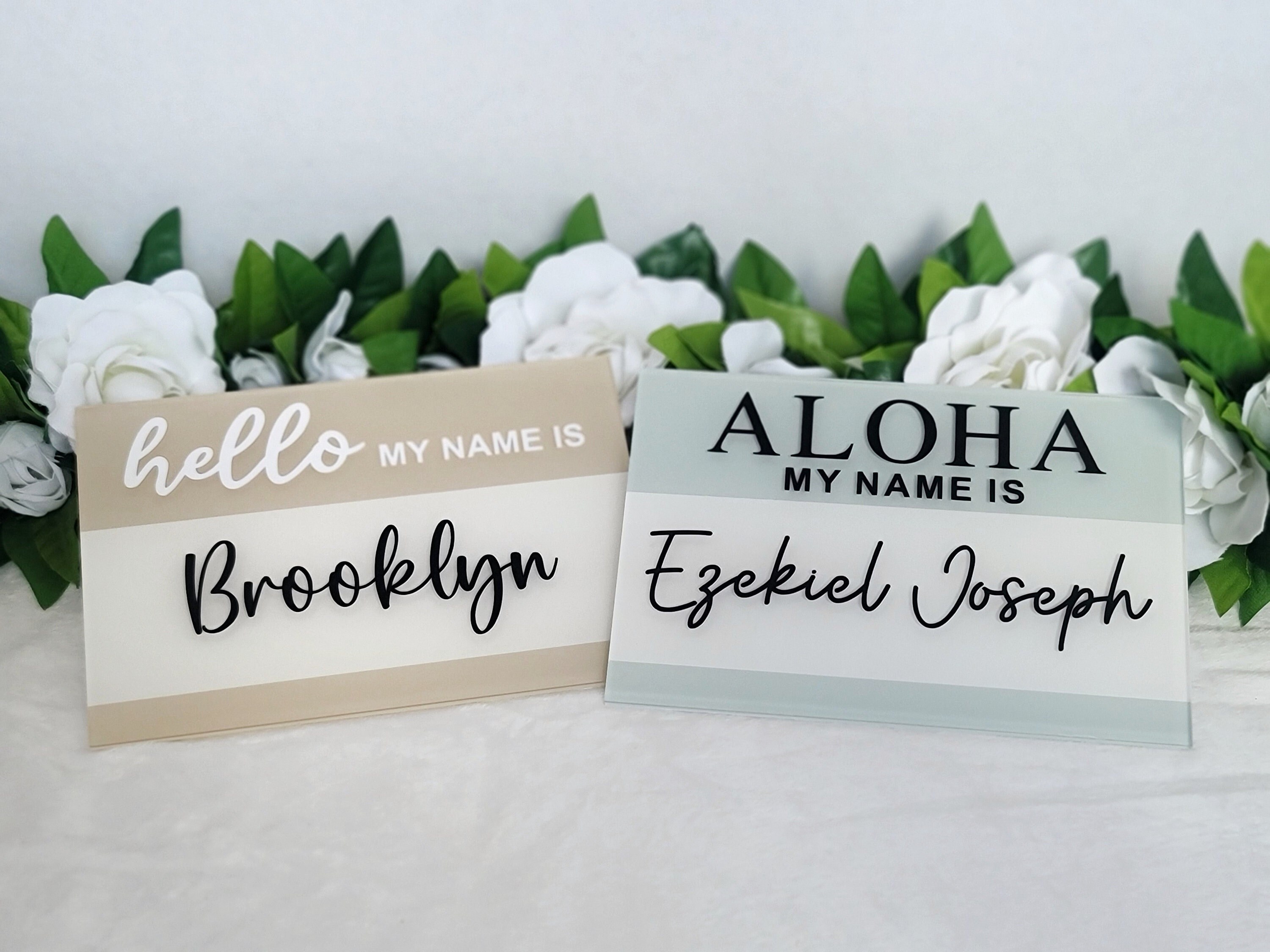 Aloha Name Sign Hello My Name is Sign Custom Baby Name Sign - Etsy