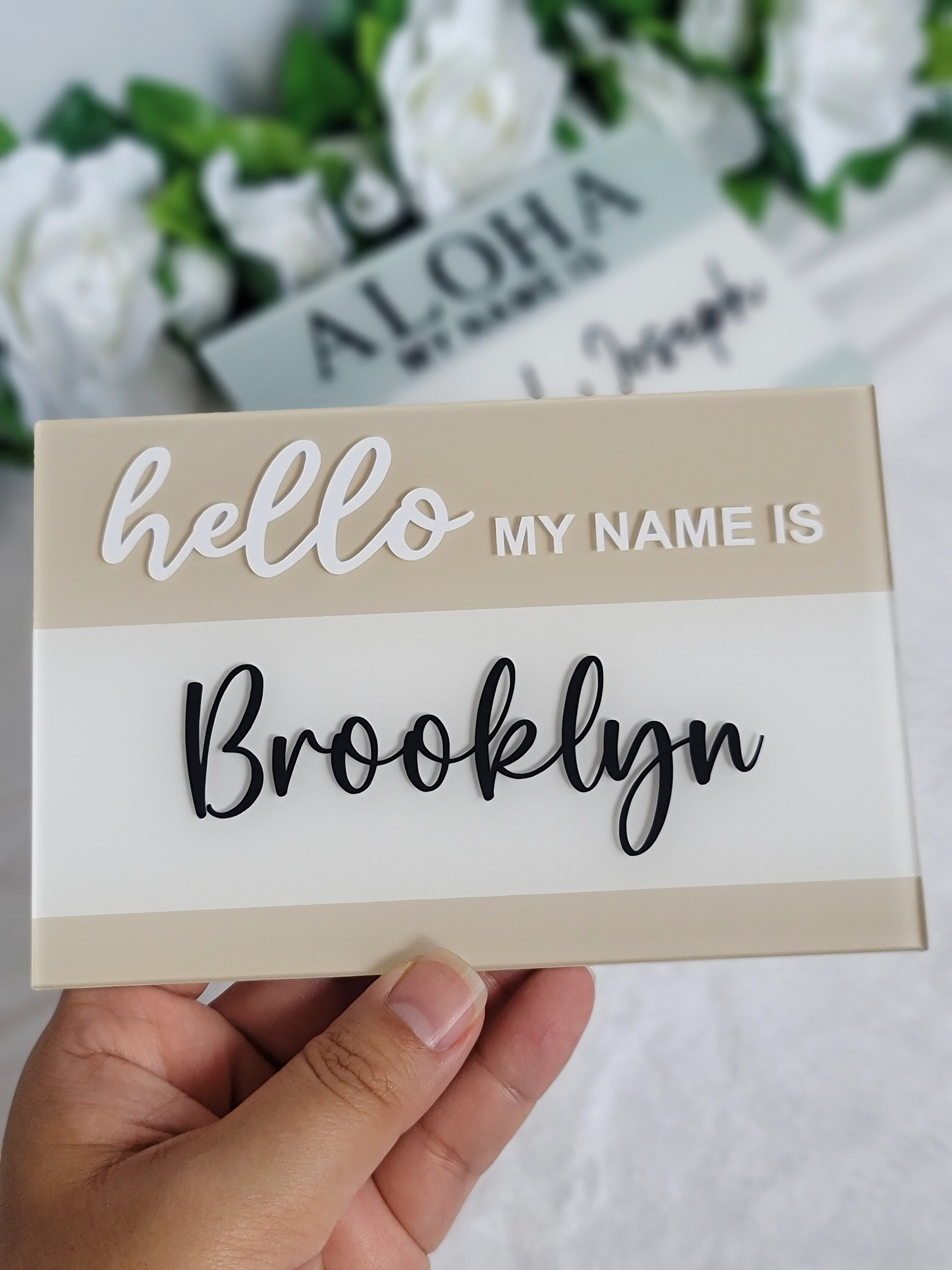 Hello My Name is Sign Painted Baby Name Sign Custom Nursery - Etsy