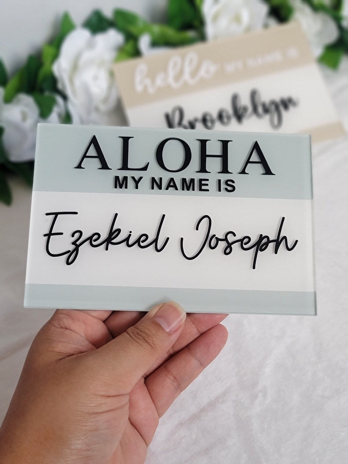 Aloha Name Sign Hello My Name is Sign Custom Baby Name Sign - Etsy