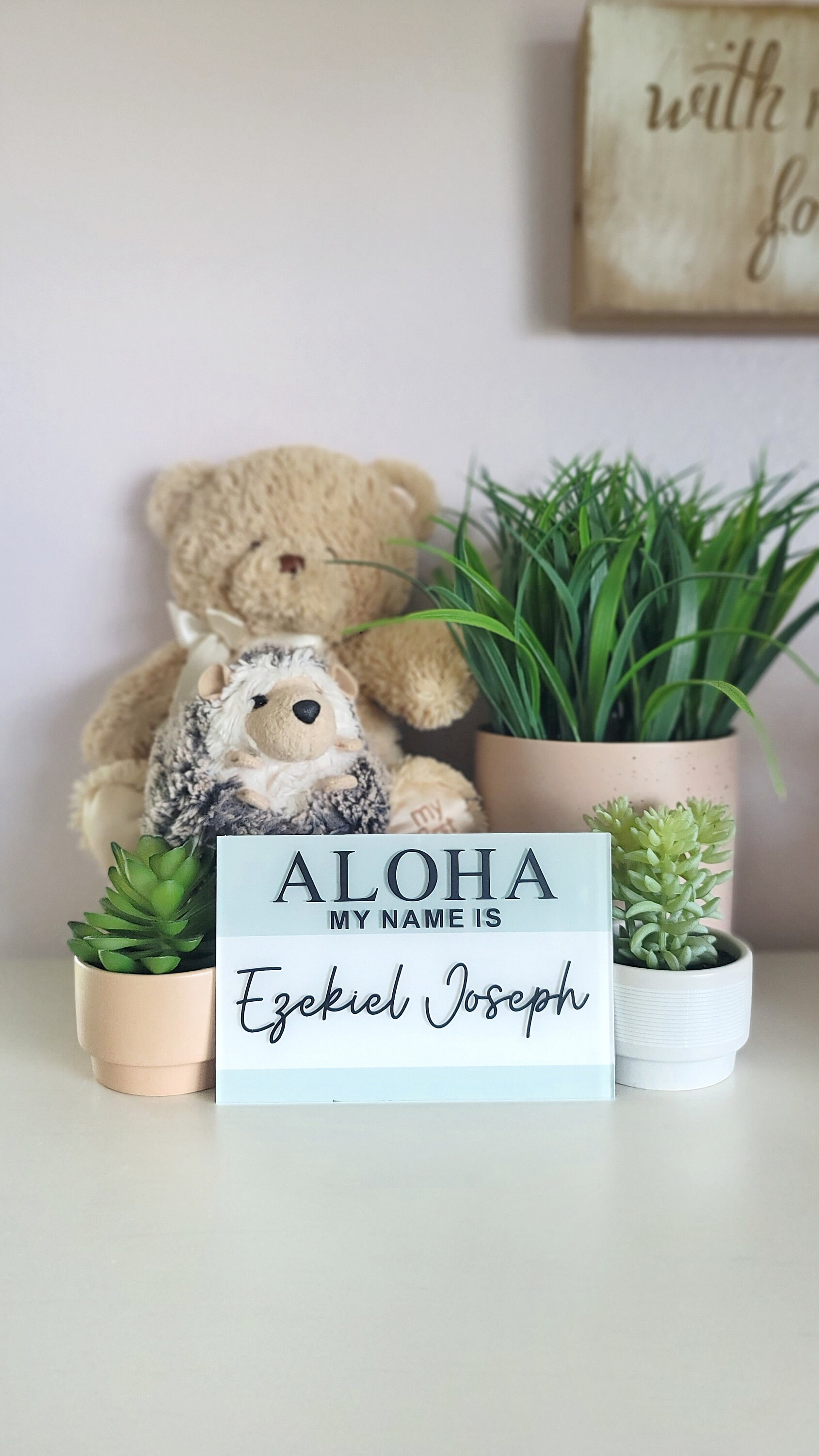 Aloha Name Sign Hello My Name is Sign Custom Baby Name Sign - Etsy