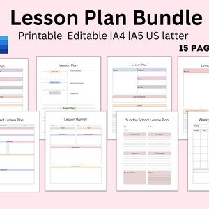 Lesson Plan Template Lesson Planner Printable Homeschool - Etsy