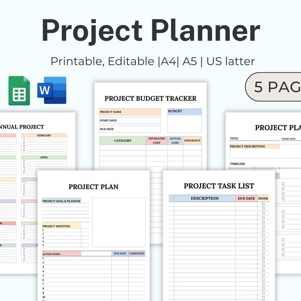 Project Planner Printable - Etsy