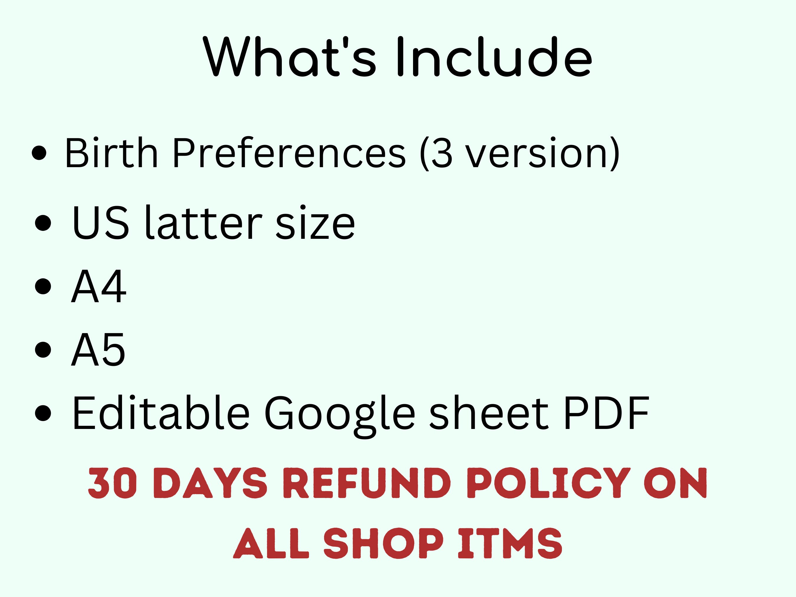 EDITABLE Birth Plan Printable Birth Plan Template Birth - Etsy UK