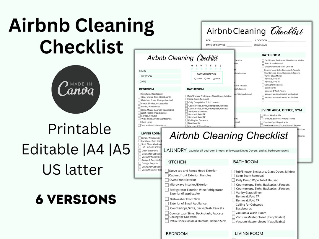 Airbnb Cleaning Checklist Printable Cleaning Lady Schedule Etsy Airbnb Cleaning Checklist Printable Cleaning Lady Schedule Etsy