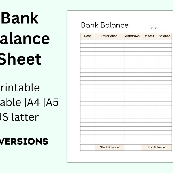 Bank Balance - Etsy