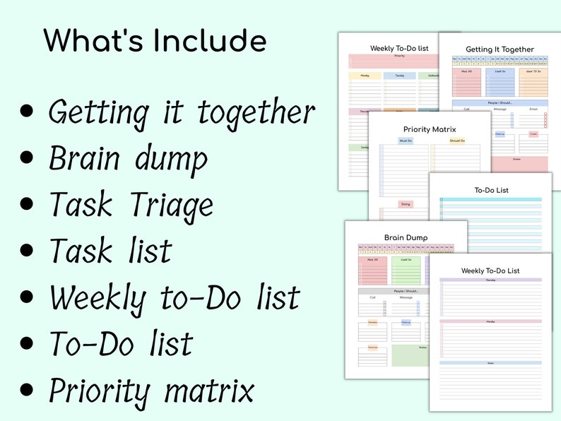 Brain Dump Printable Template BUNDLE Thoughts Organizer ADHD - Etsy Ireland