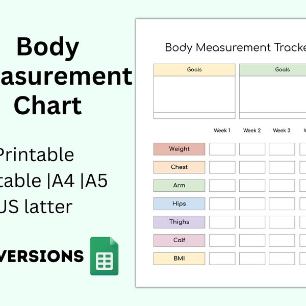 Body Progress Chart - Etsy