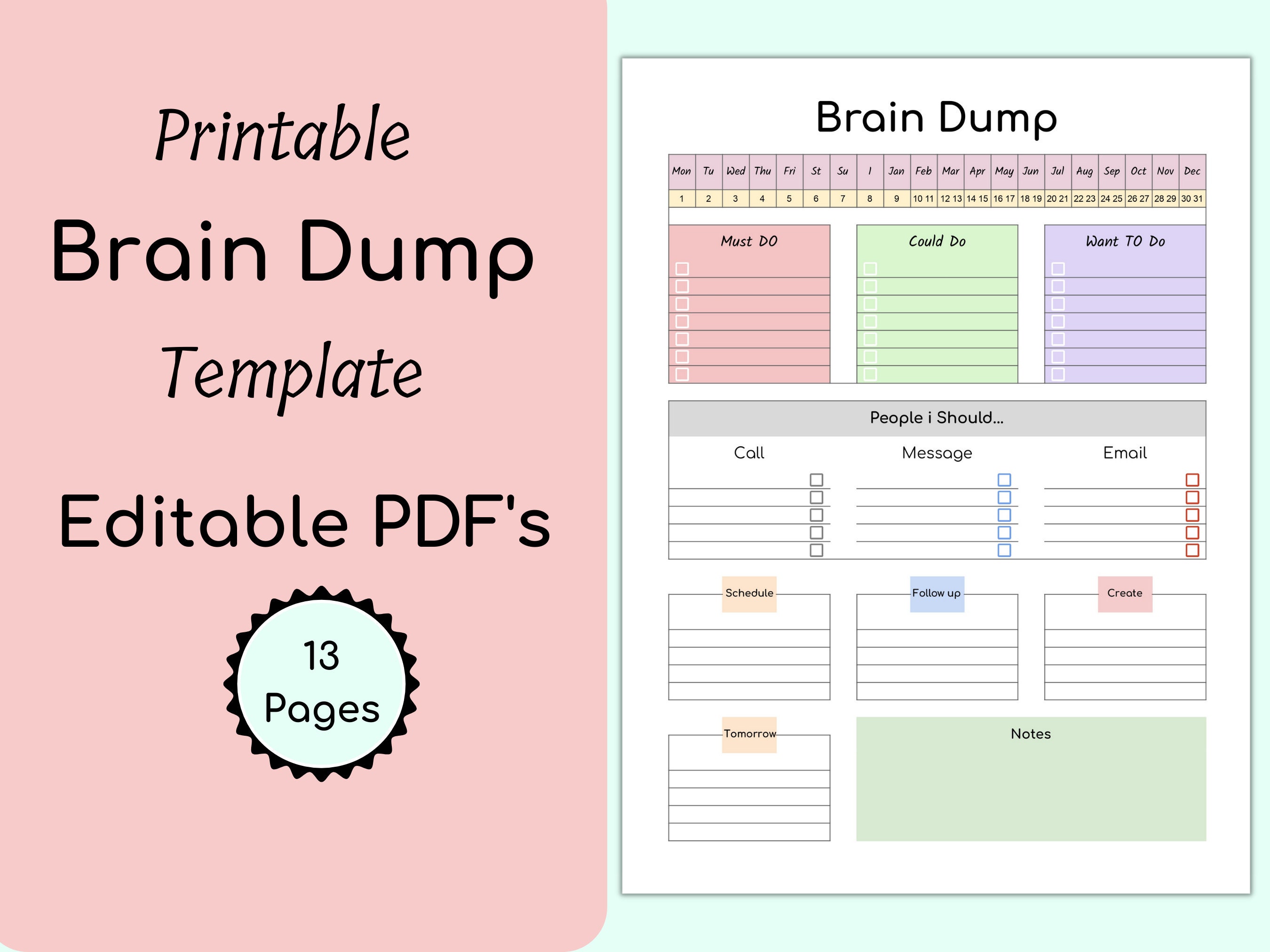 Brain Template For Kids