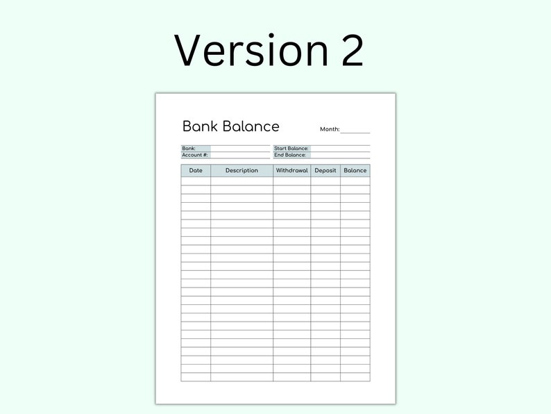 Bank Balance Sheet Printable Banking Record Bank Account - Etsy Australia Bank Balance Sheet Printable Banking Record Bank Account - Etsy Australia