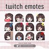 Custom Color Twitch Emotes / Custom Colour / Cute Chibi Girl / Premade ...