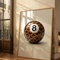 Black and Gold Leopard Prints 8 Pool Ball Pink Print Preppy Apartment ...