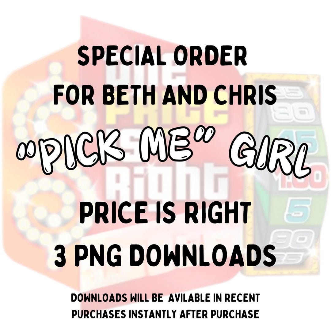 BETH Price is Right Custom PNG Order - Etsy