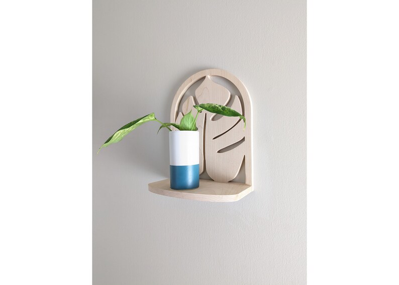 Monstera Wall Shelf and Plant Stand modern Plant Decor and - Etsy