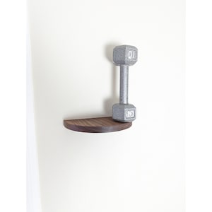 Walnut & Maple Half-moon Floating Shelf: Modern Wall Decor - Etsy