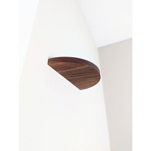 Walnut & Maple Half-moon Floating Shelf: Modern Wall Decor - Etsy