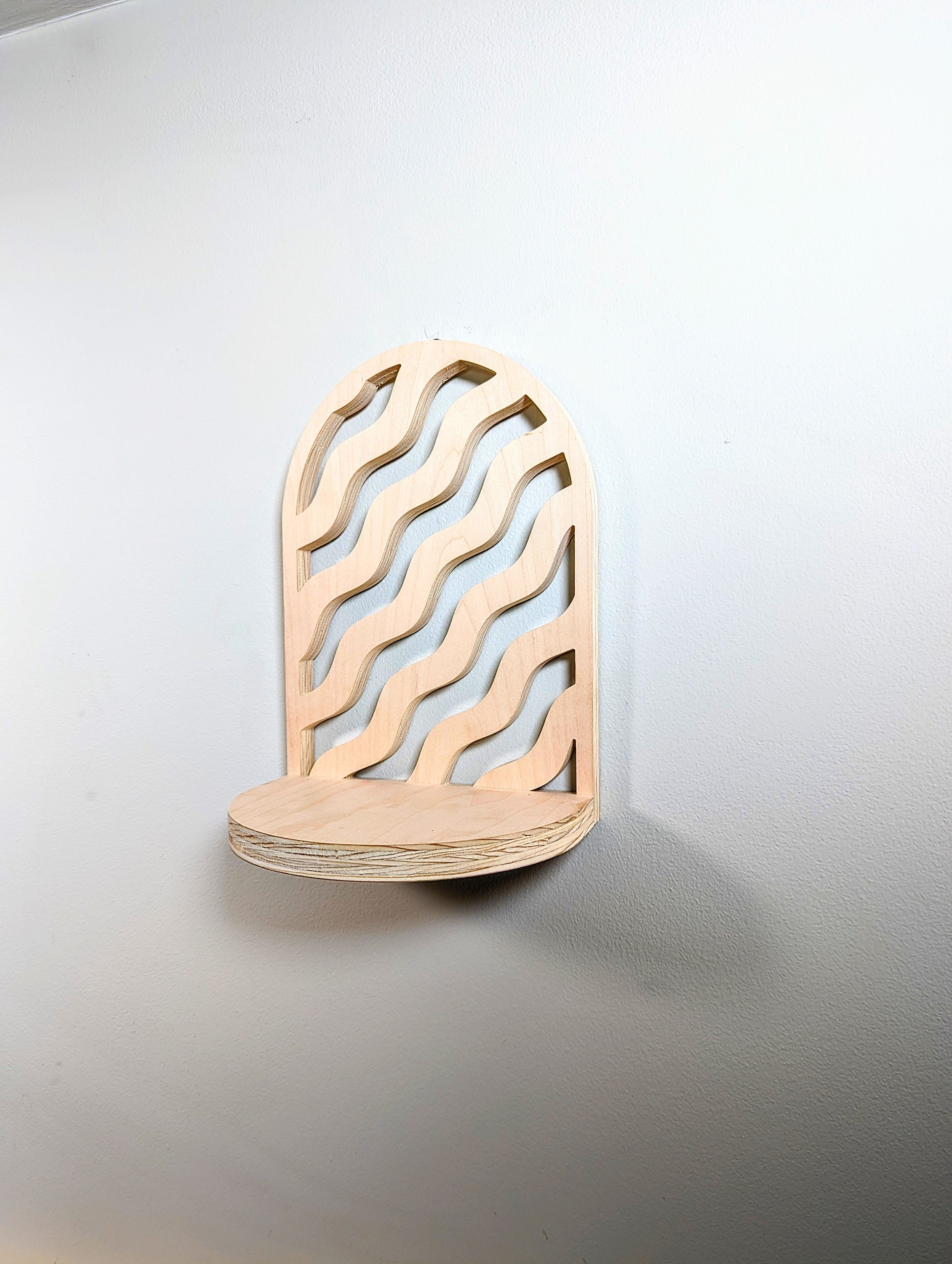 Wavy Floating Shelf Groovy Mid Century Funky Wall Organizer Aesthetic ...