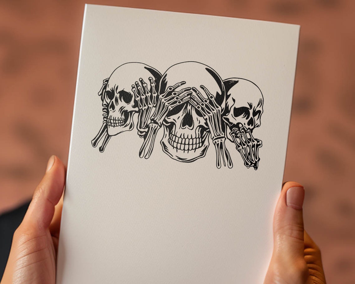 Three Wise Skulls SVG + PNG | Artpush - Etsy