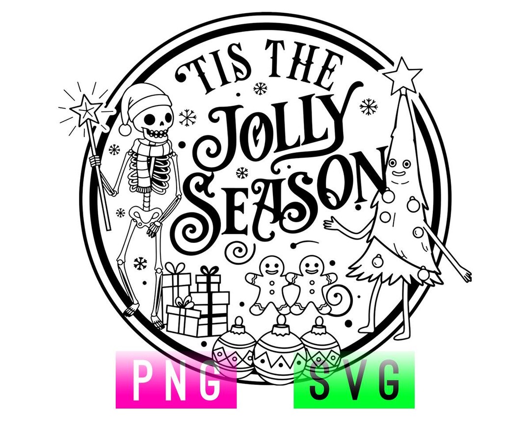 Tis the Jolly Season Christmas Design SVG + PNG | Artpush - Etsy