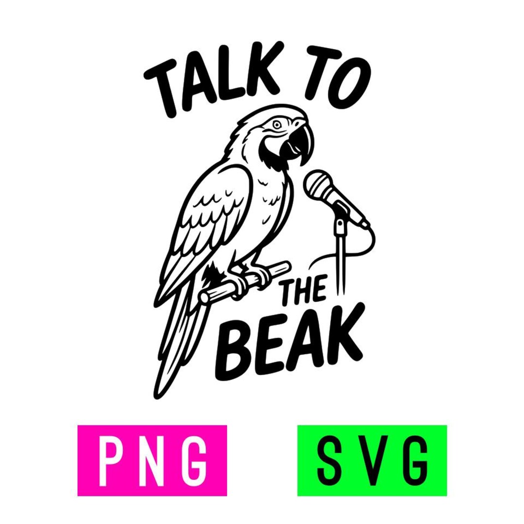 Talk to the Beak (black/white) PNG + SVG | Artpush - Etsy Canada