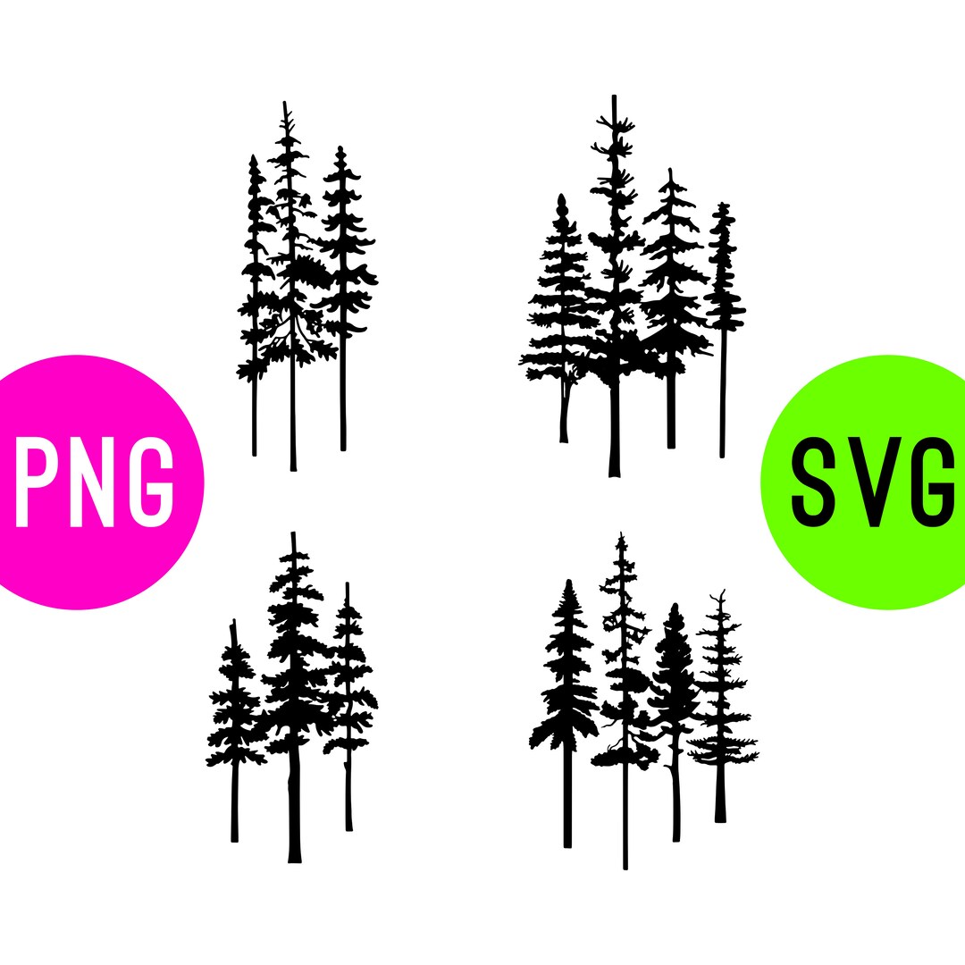 Evergreen Trees SVG PNG Artpush - Etsy