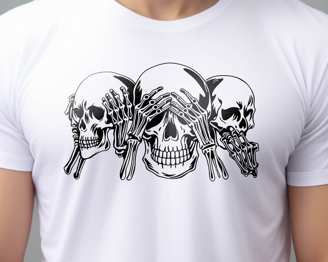 Three Wise Skulls SVG + PNG | Artpush - Etsy