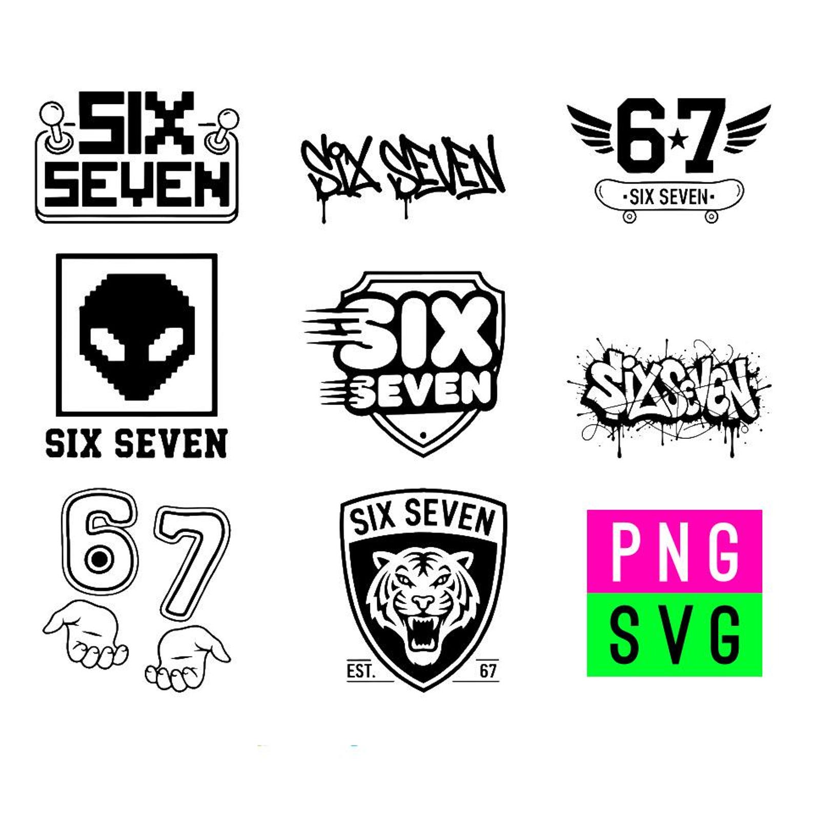 Six Seven Bundle (7 Designs) SVG + PNG | Artpush - Etsy