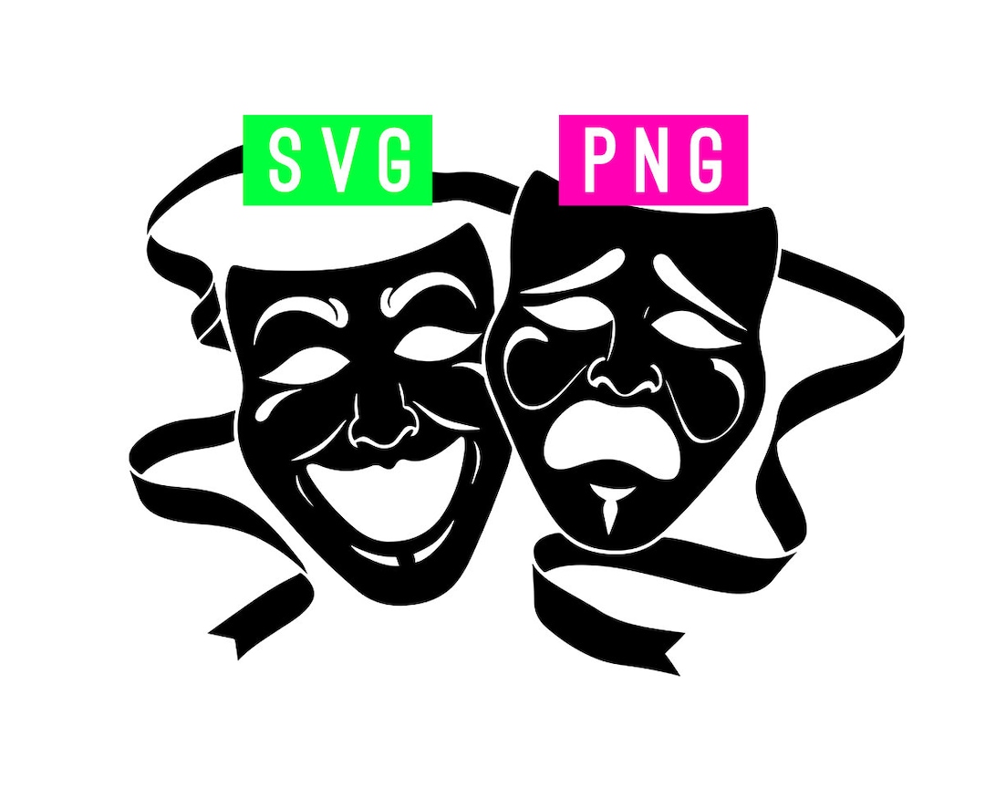 Laughing Crying Theater Face Mask SVG + PNG | Artpush - Etsy