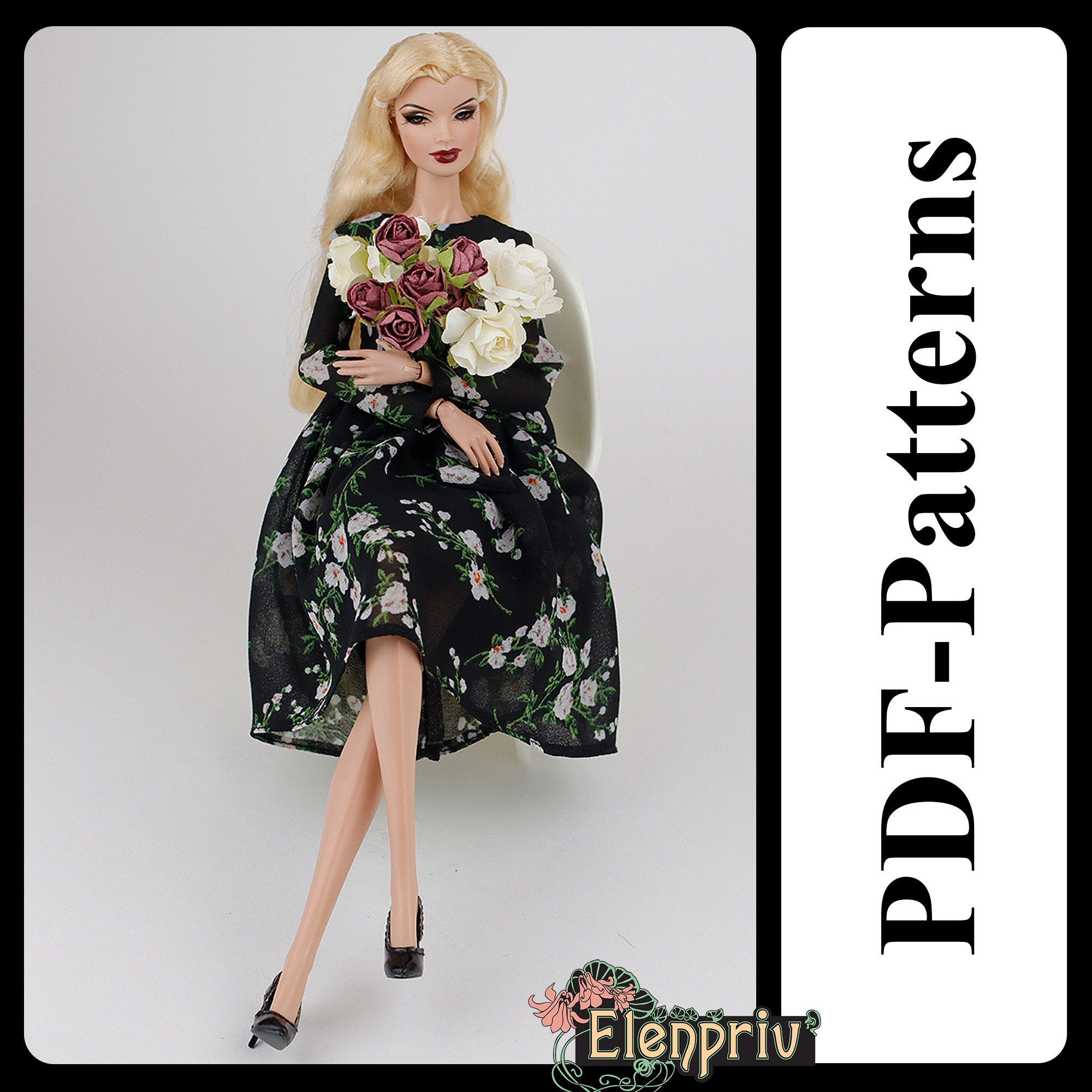 PDF Pattern Beautiful Chiffon Cocktail Dress With Bow for 11 - Etsy