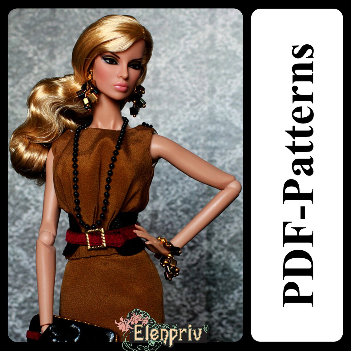 PDF Pattern Silk Draped Dress for Fashion Royalty FR2 Doll no - Etsy