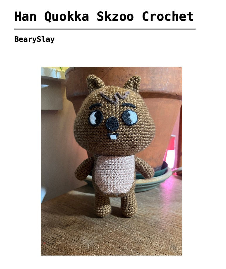 Han Quokka Skzoo Crochet Plush Pattern - Etsy