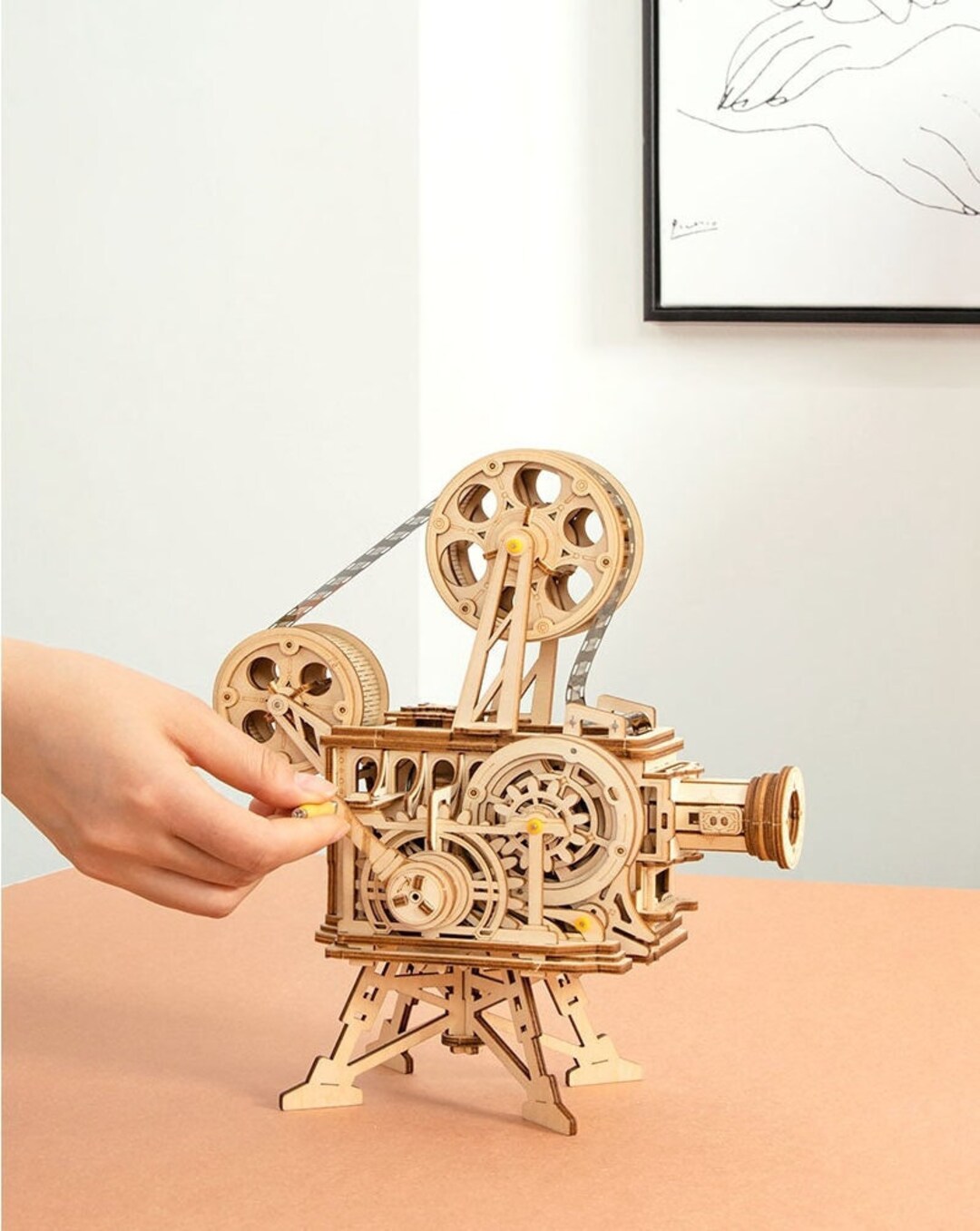 DIY 3D Hand Crank Film Projector Wooden Building Assembly Kit Toy - Etsy