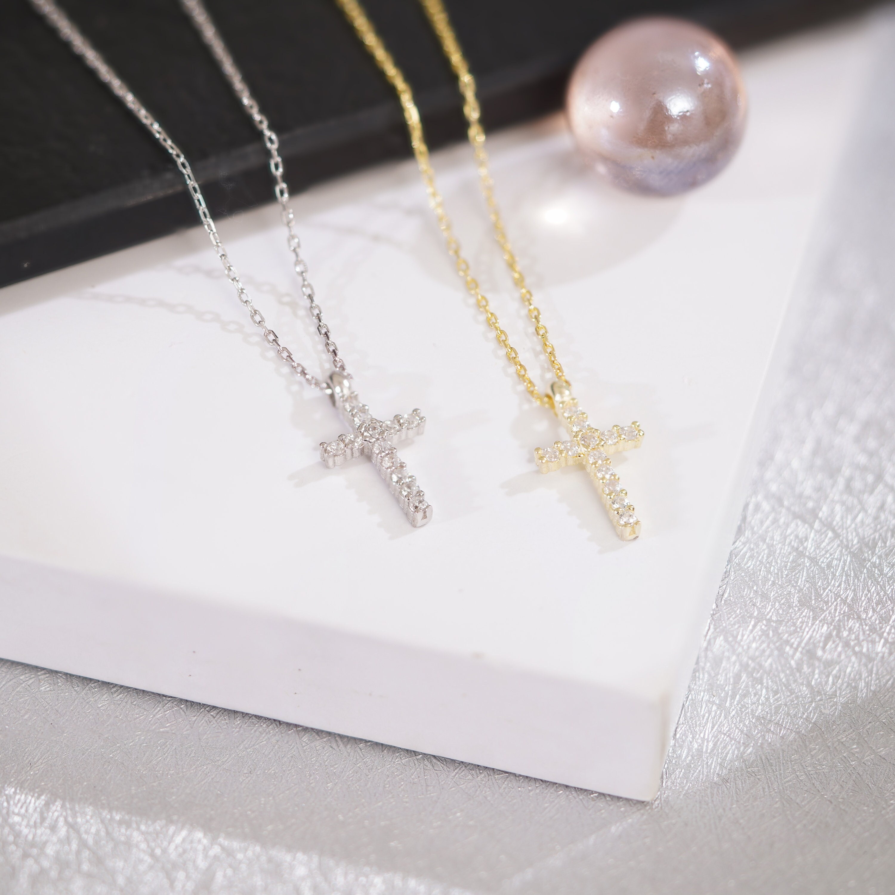 Minimalist Cross Necklace, Modern Cross Necklace, Unisex Cross Necklace ...